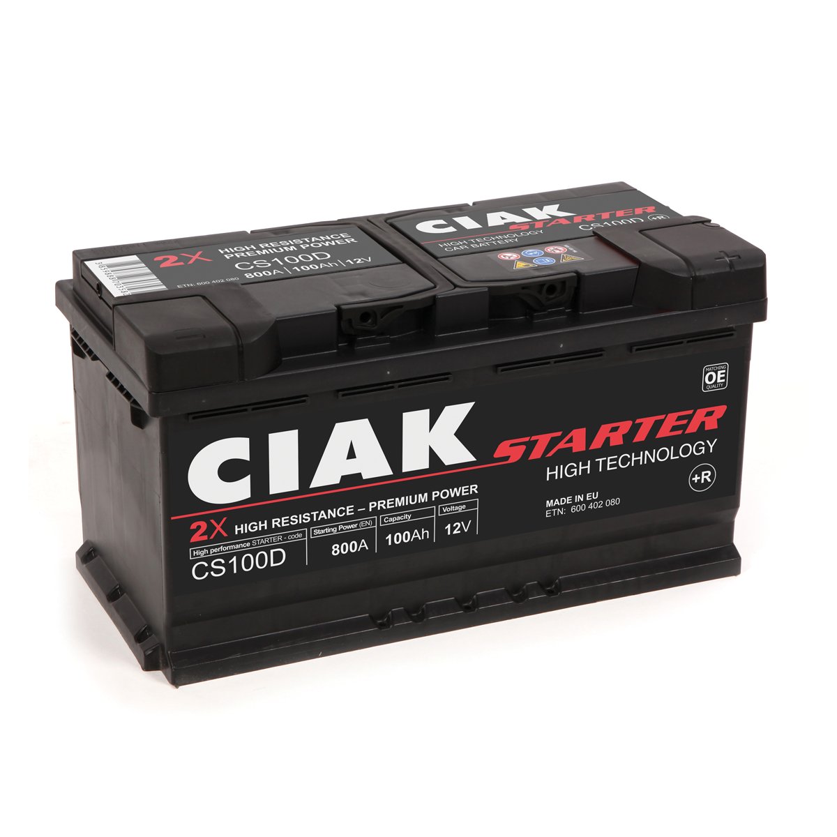 AKUMULATOR CIAK STARTER 12V-100 AH D+ | CIAK Auto