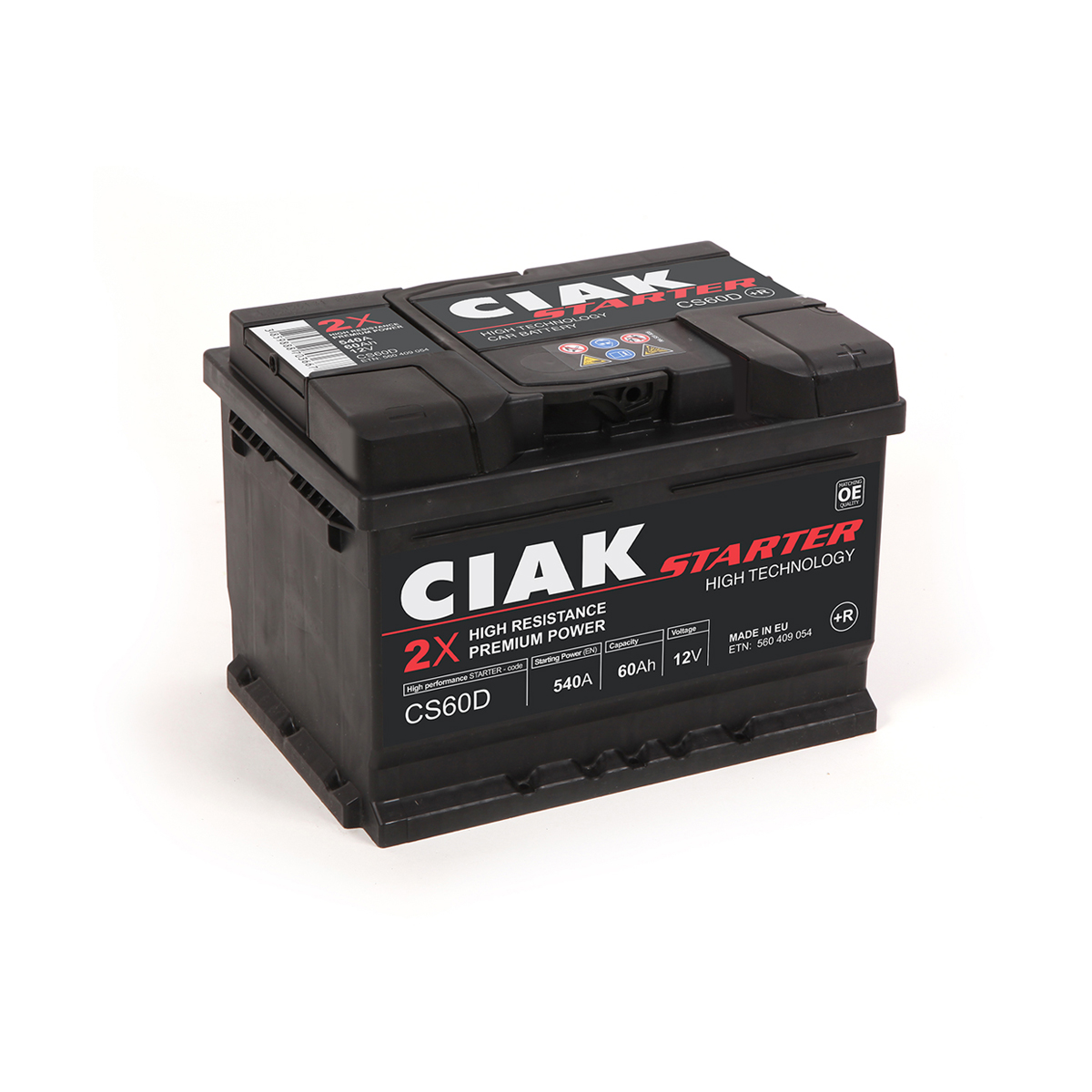 AKUMULATOR CIAK STARTER 12V-60 AH D+ | CIAK Auto