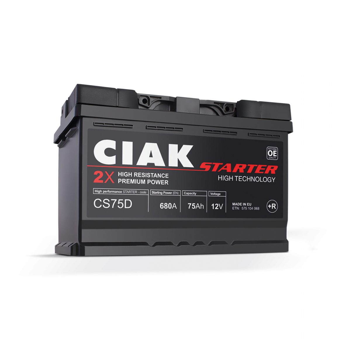 AKUMULATOR CIAK STARTER 12V-75 AH D+ | CIAK Auto